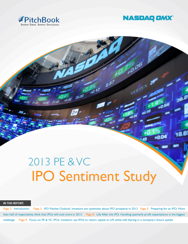 2013 PE & VC IPO Sentiment Study | PitchBook