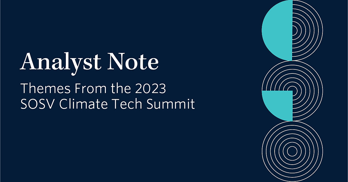 Q4 2023 PitchBook Analyst Note: Themes From the 2023 SOSV Climate Tech Summit | PitchBook